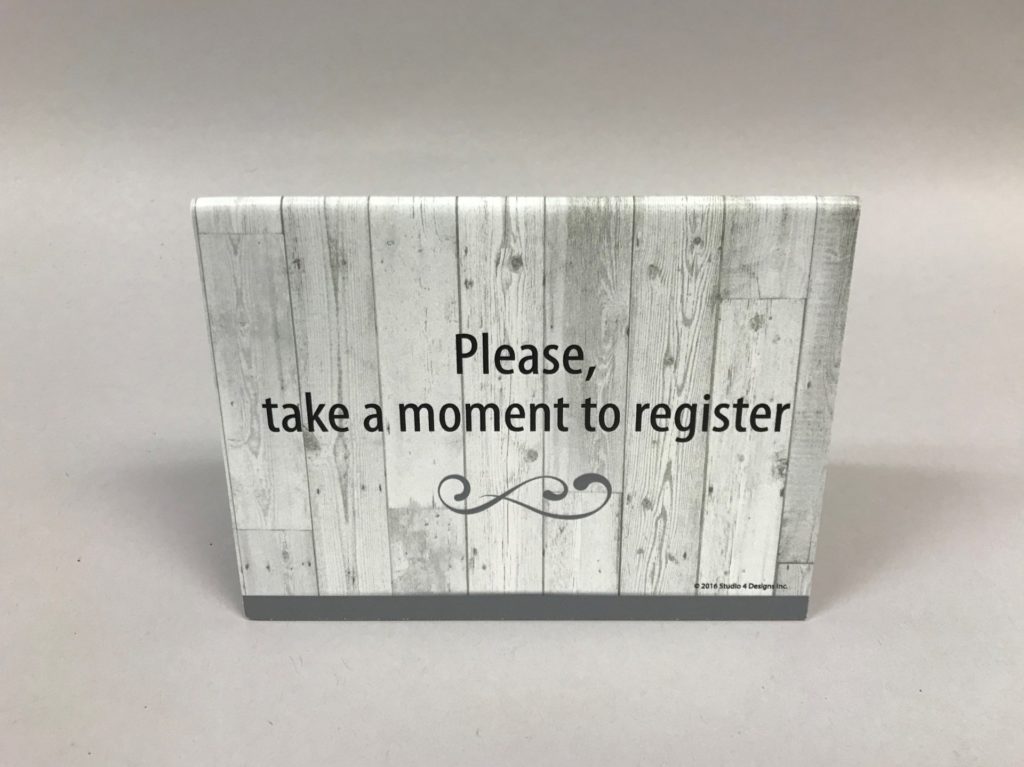 Leave Business Card / Please Register – White Barnboard & Black ...