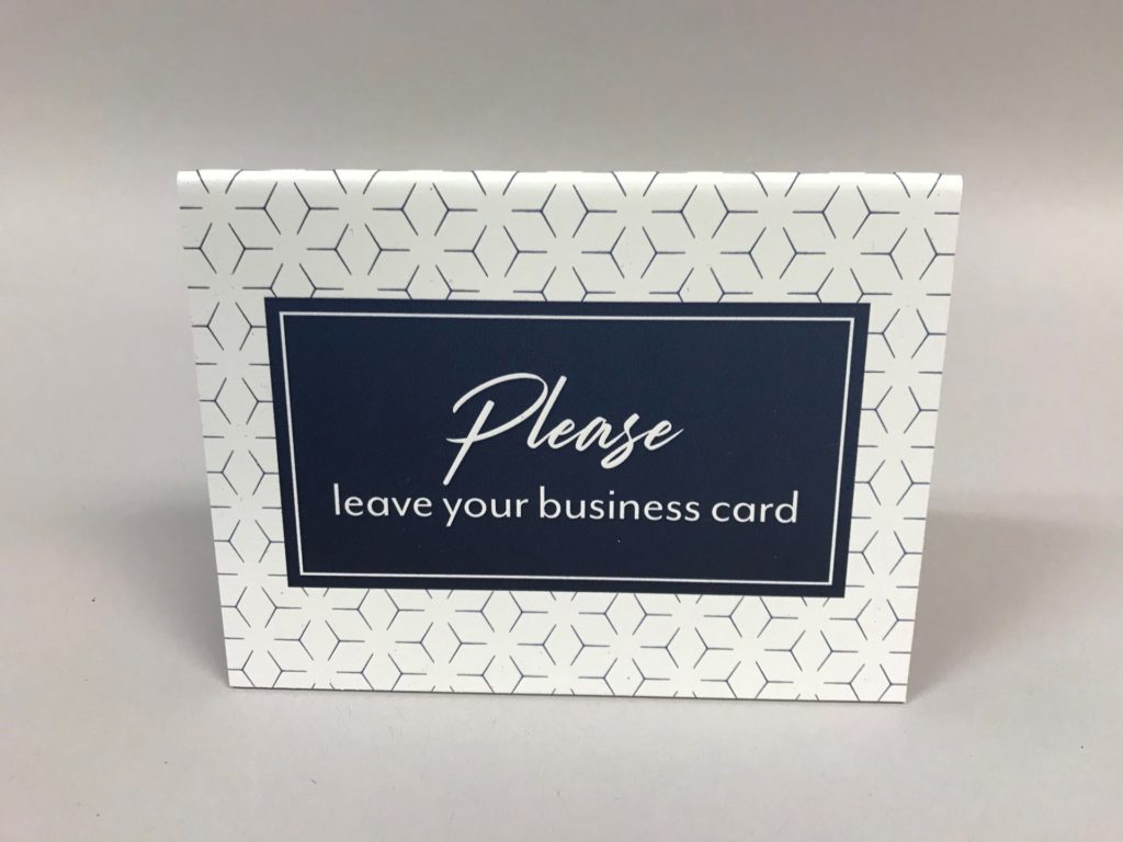 Leave Business Card / Please Register – Blue Geometric – Realty Shop