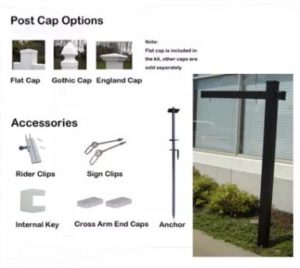 Vinyl Sign Post – Black 40 inches – Realty Shop